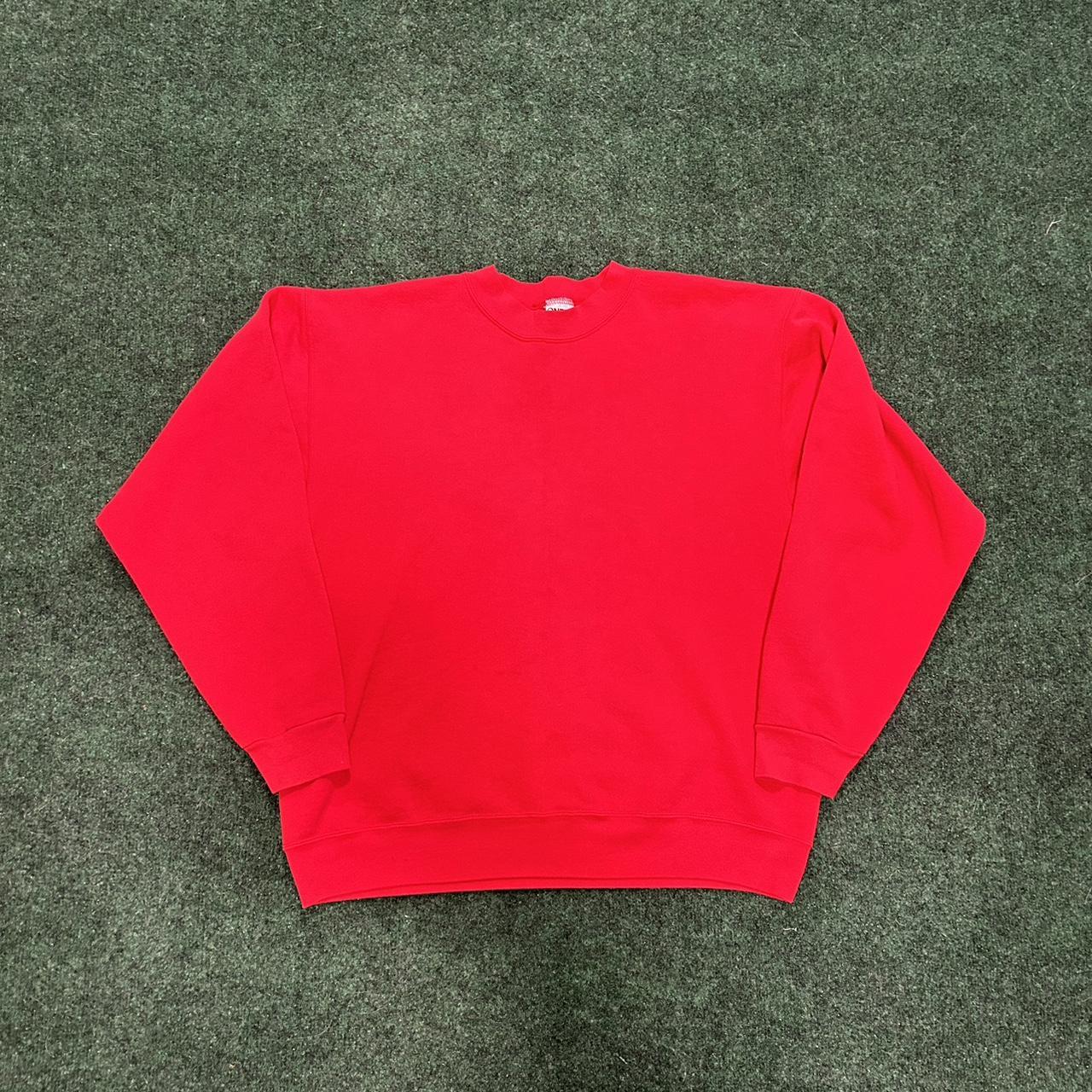 Vintage Made In USA red blank crewneck in great... - Depop
