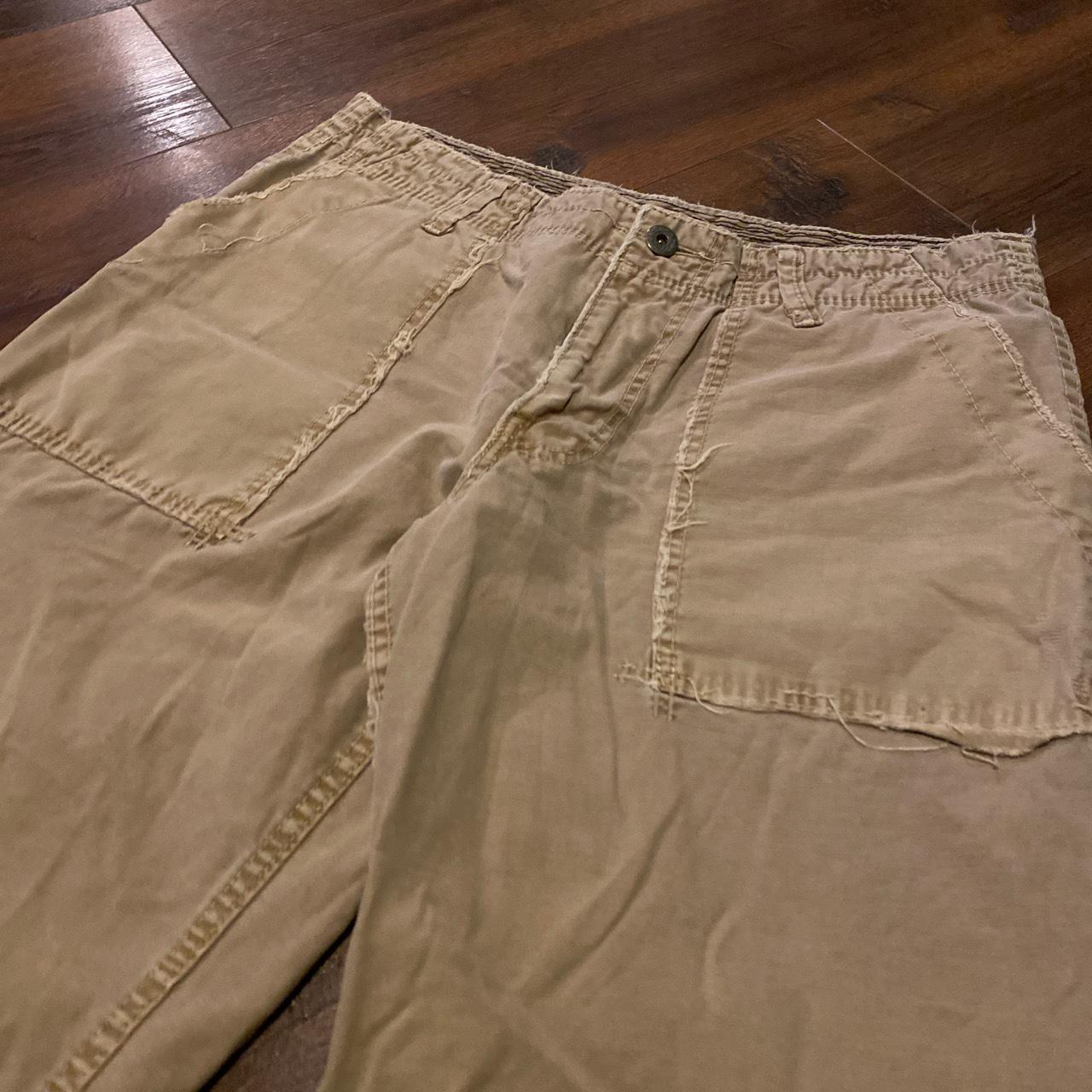 Distressed American eagle baggy khakis 36/32 10’... - Depop