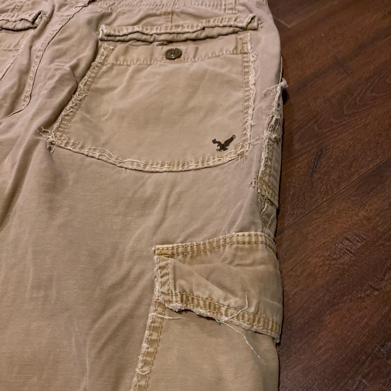 Distressed American eagle baggy khakis 36/32 10’... - Depop