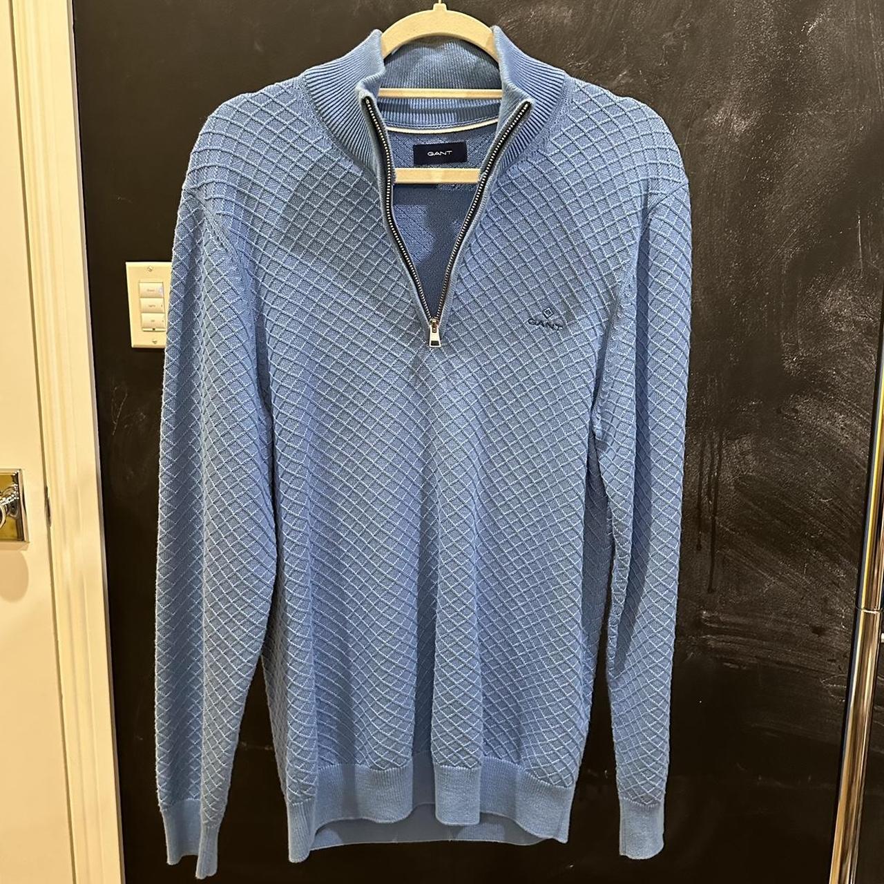 Gant blue zipper Sweater - Depop