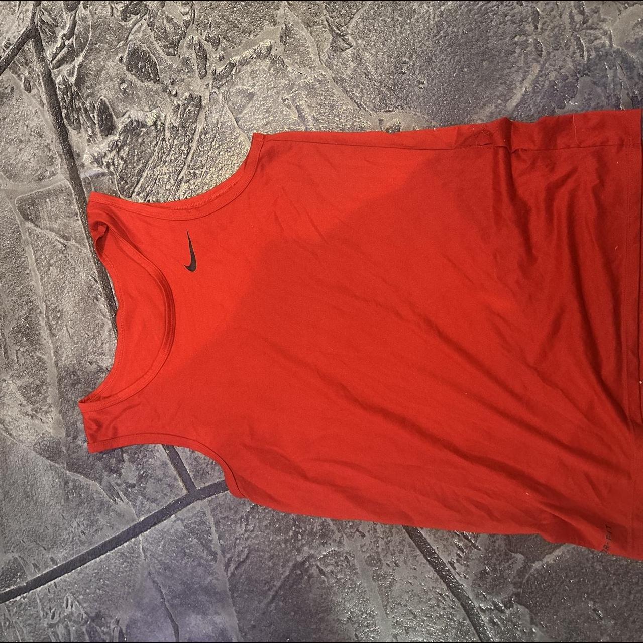 MEDIUM Red Nike Dri-Fit Compression Tank - Depop
