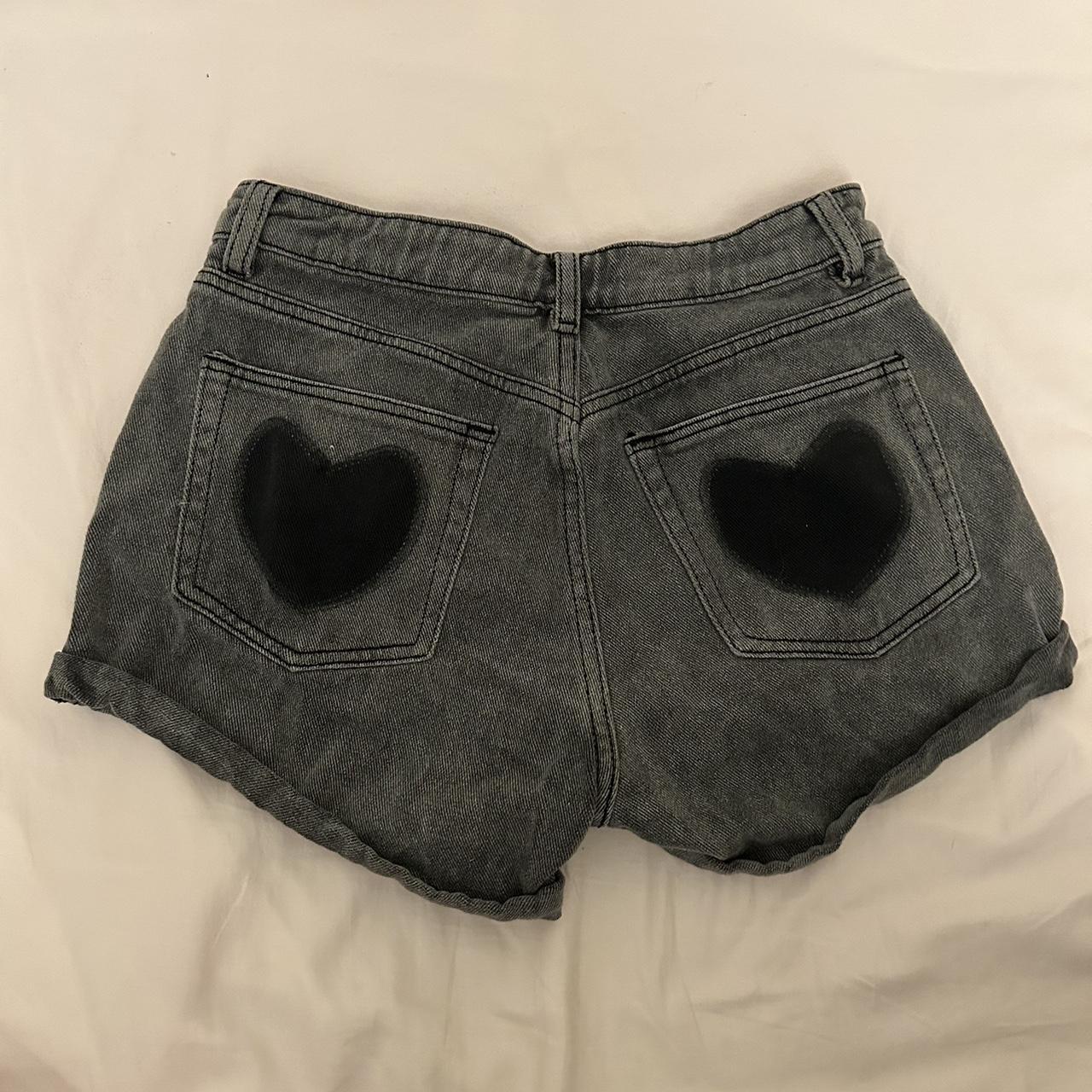 Super Cute Low Waisted Shorts With Hearts On Butt Depop