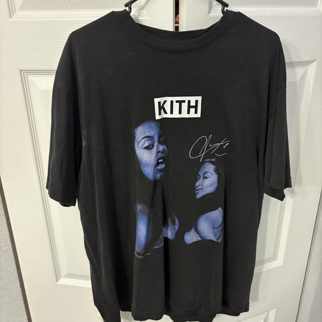 Kith black and blue aaliyah t-shirt sz xl - Depop