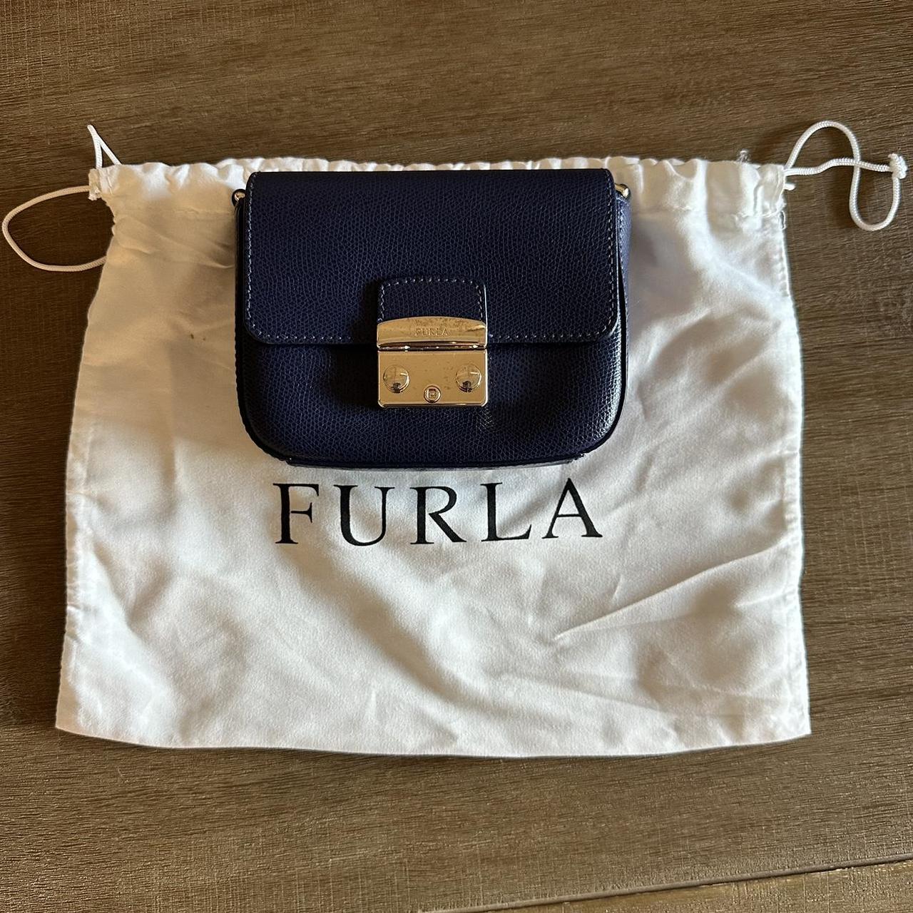 #Furla #Leather evening bag. Has a chain. Comes... - Depop