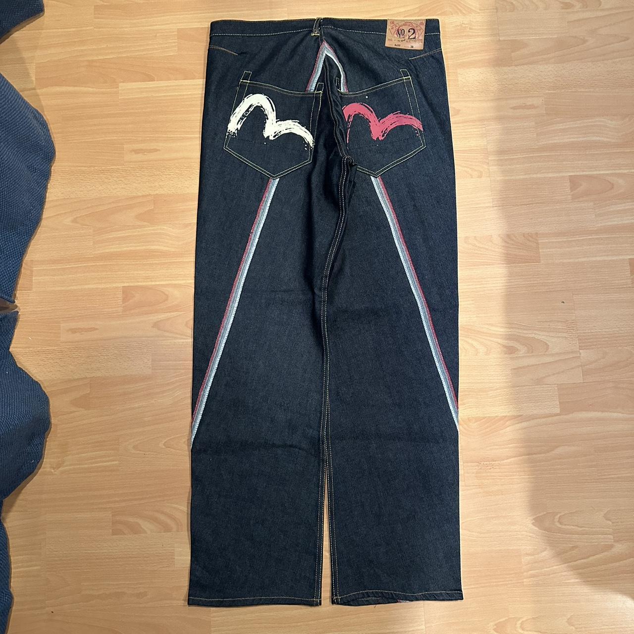 EVISU BAGGY JEANS cool evisus nice baggy fit cool... - Depop