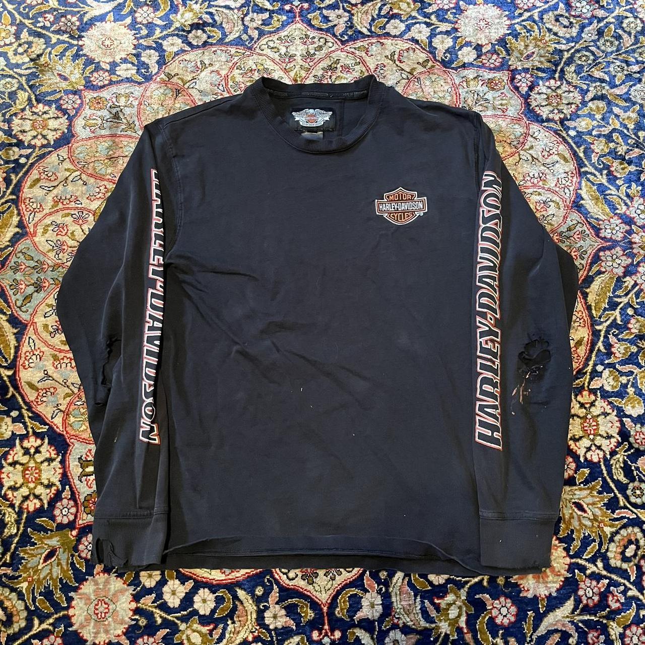 Vintage Harley Davidson long sleeve Size L (length... - Depop