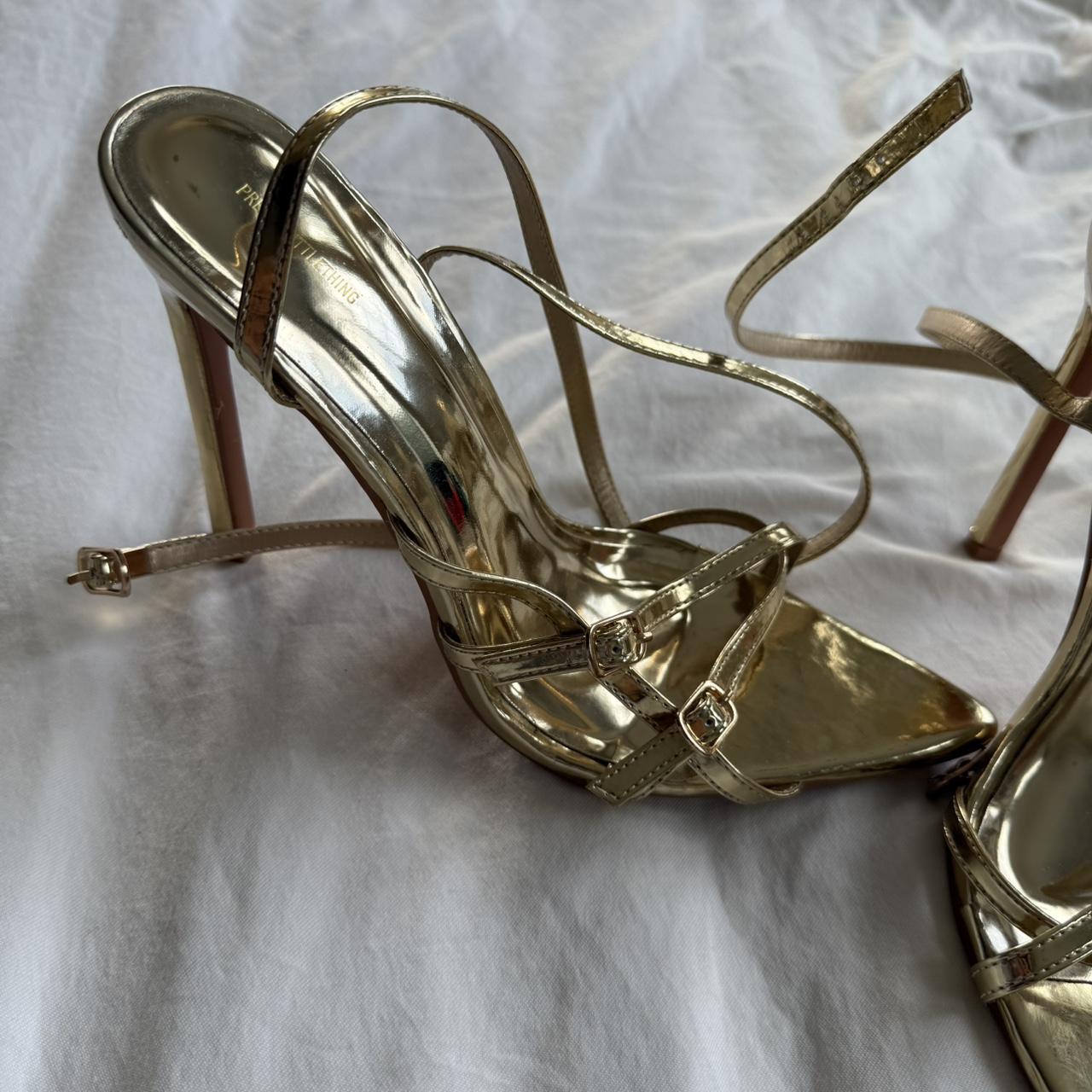 Super cute PLT gold heels Worn only once but in... | Depop