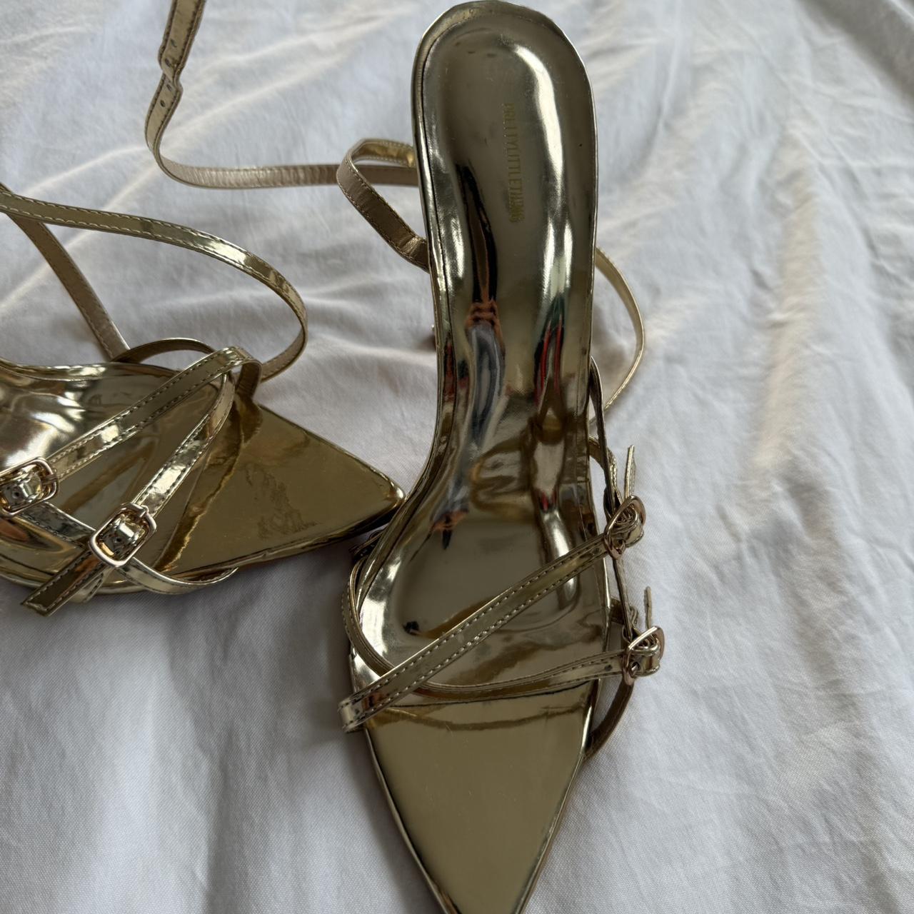 Super cute PLT gold heels Worn only once but in... | Depop