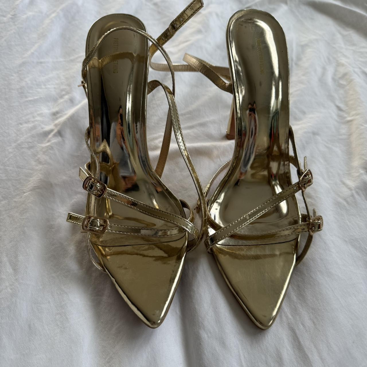 Super cute PLT gold heels Worn only once but in... | Depop