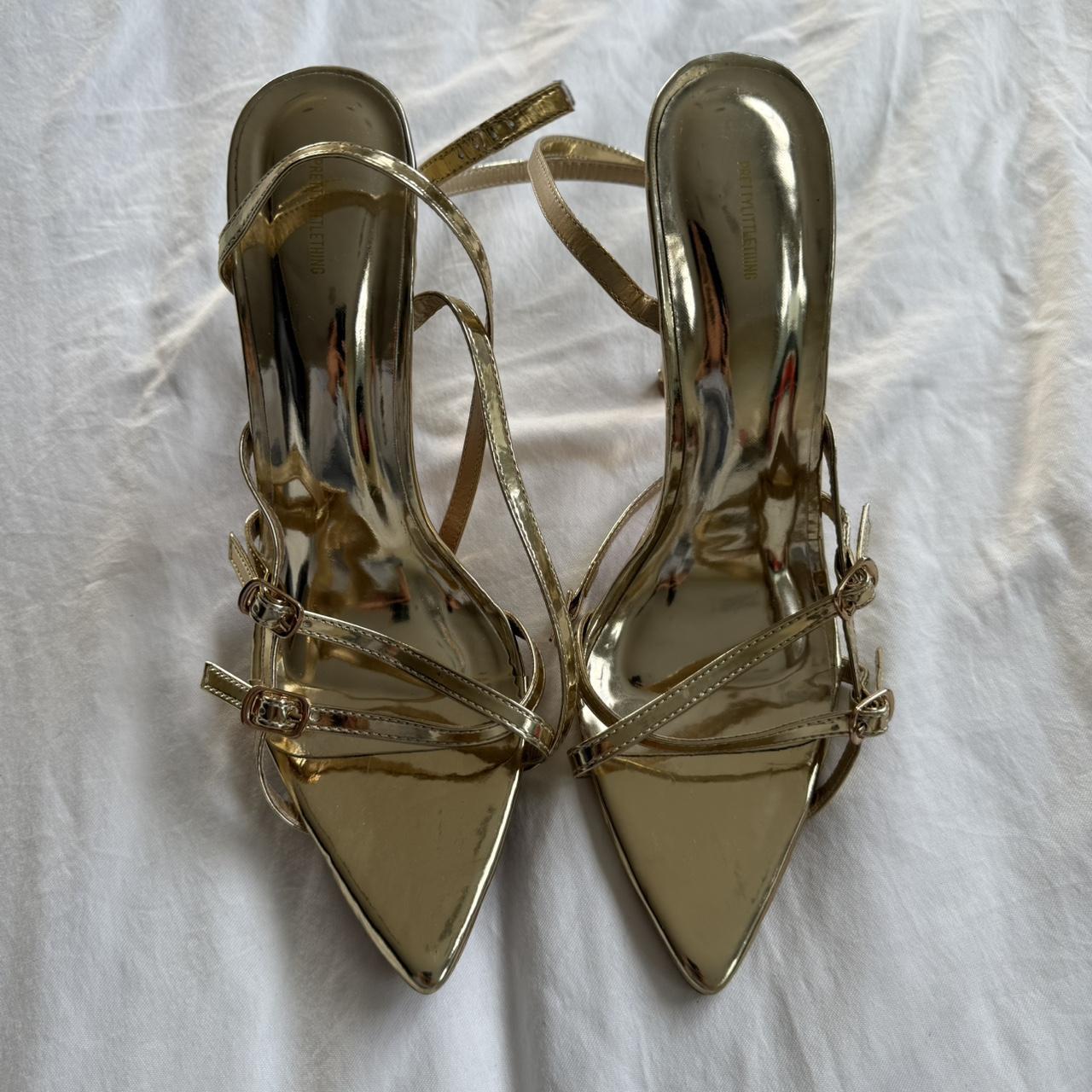 Super cute PLT gold heels Worn only once but in... | Depop