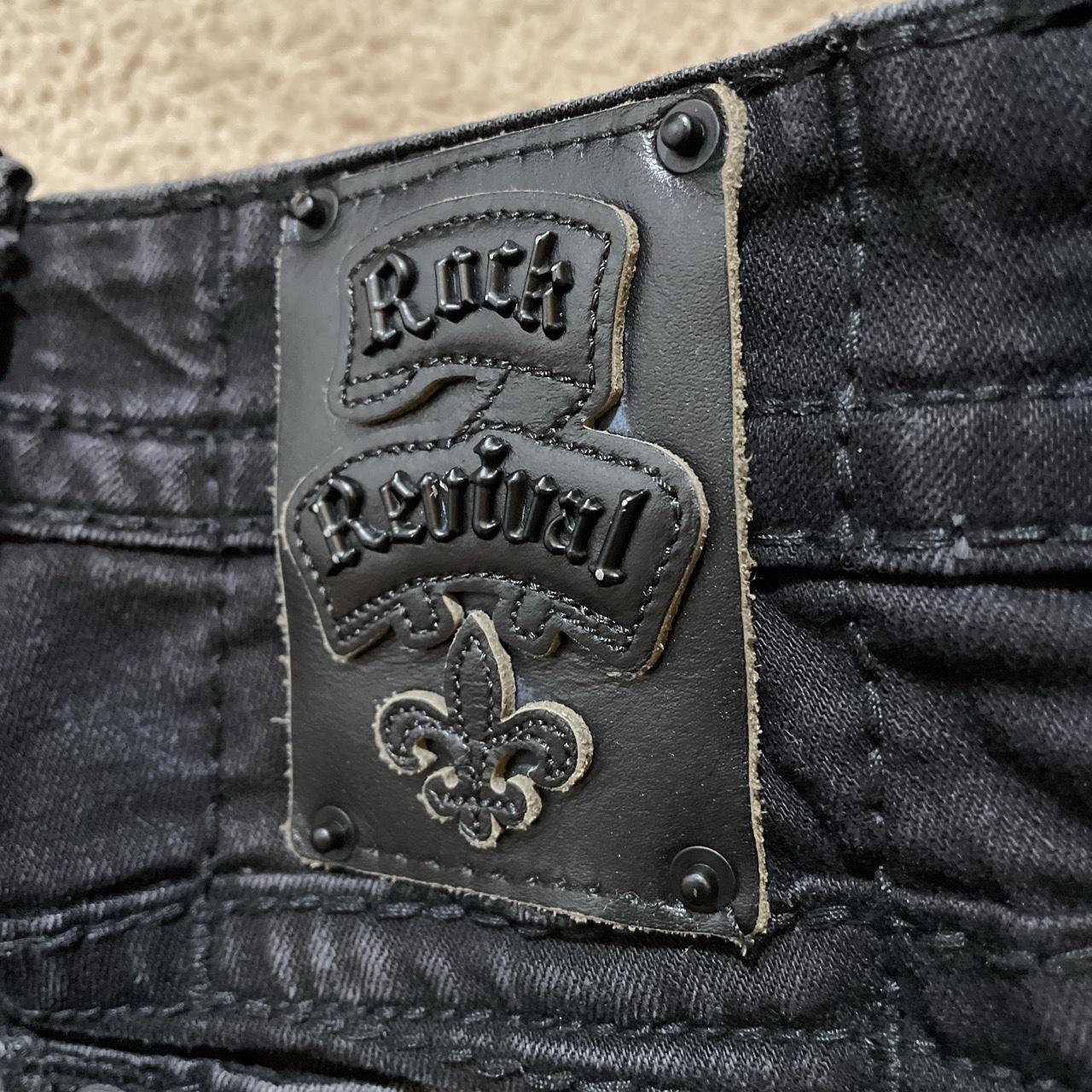 ‘Full Black’ Rock Revival Straight Denim Size... - Depop