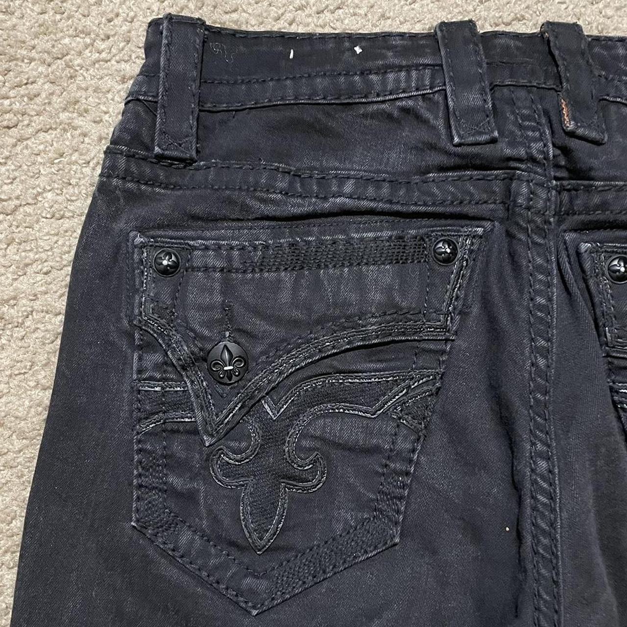 ‘Full Black’ Rock Revival Straight Denim Size... - Depop