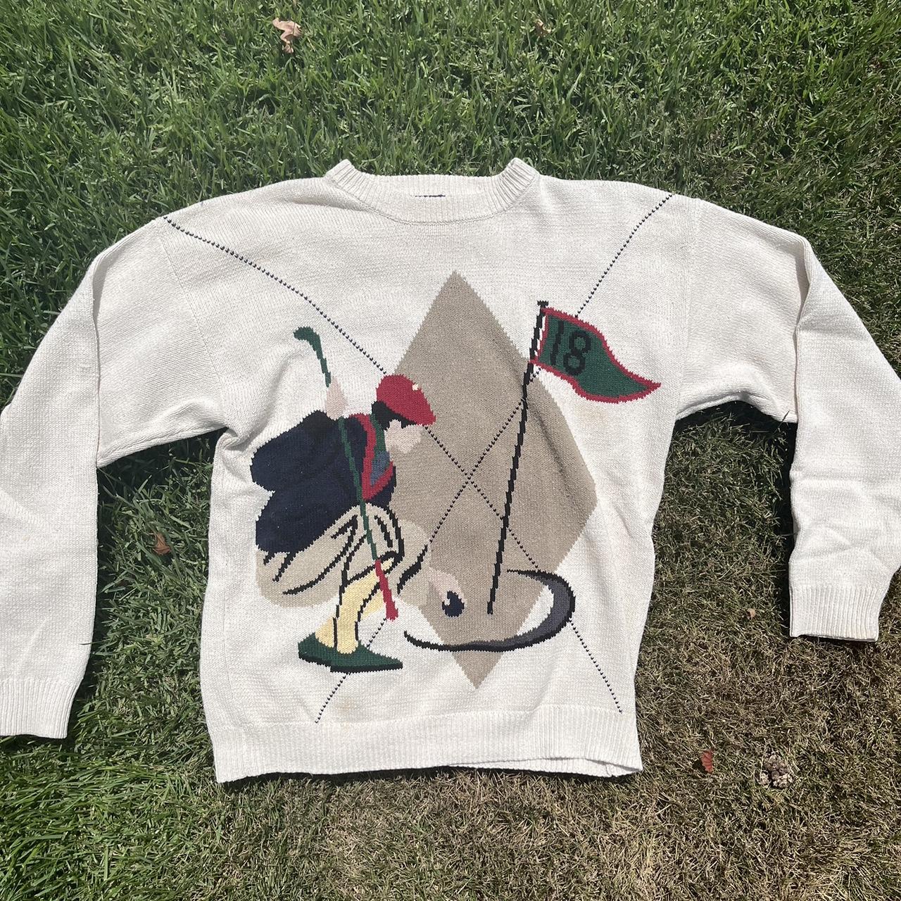 90s Byford Knitted Golf Grpahic sweater XL Great... - Depop