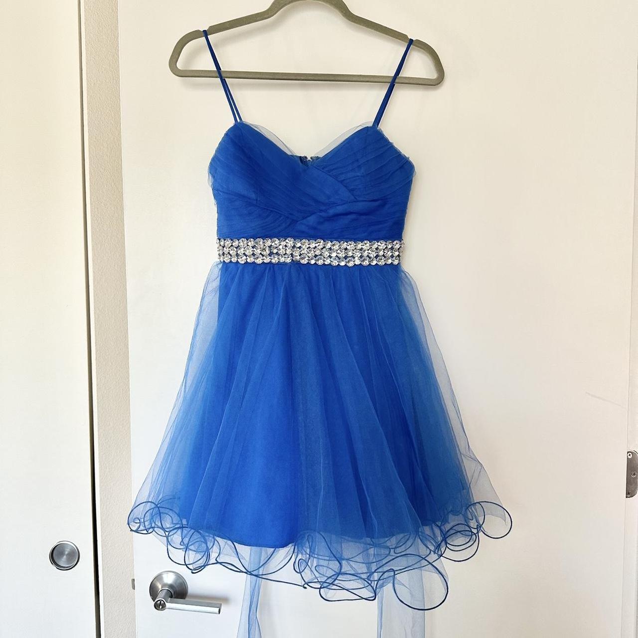 City Studio Blue y2k Prom Pageant Tulle Dress Size... | Depop