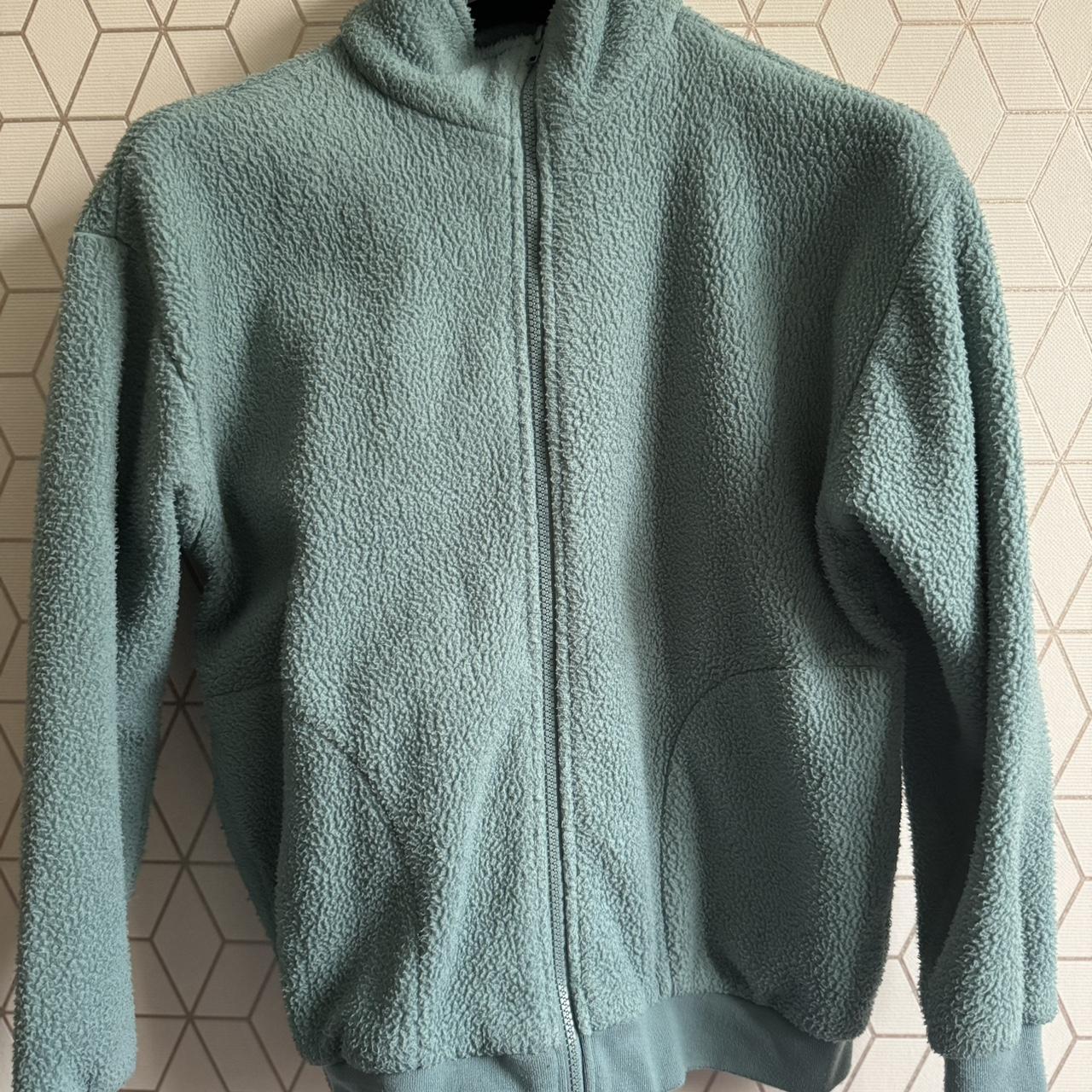 Urban Outfitters blue fleece teddy jacket size... - Depop