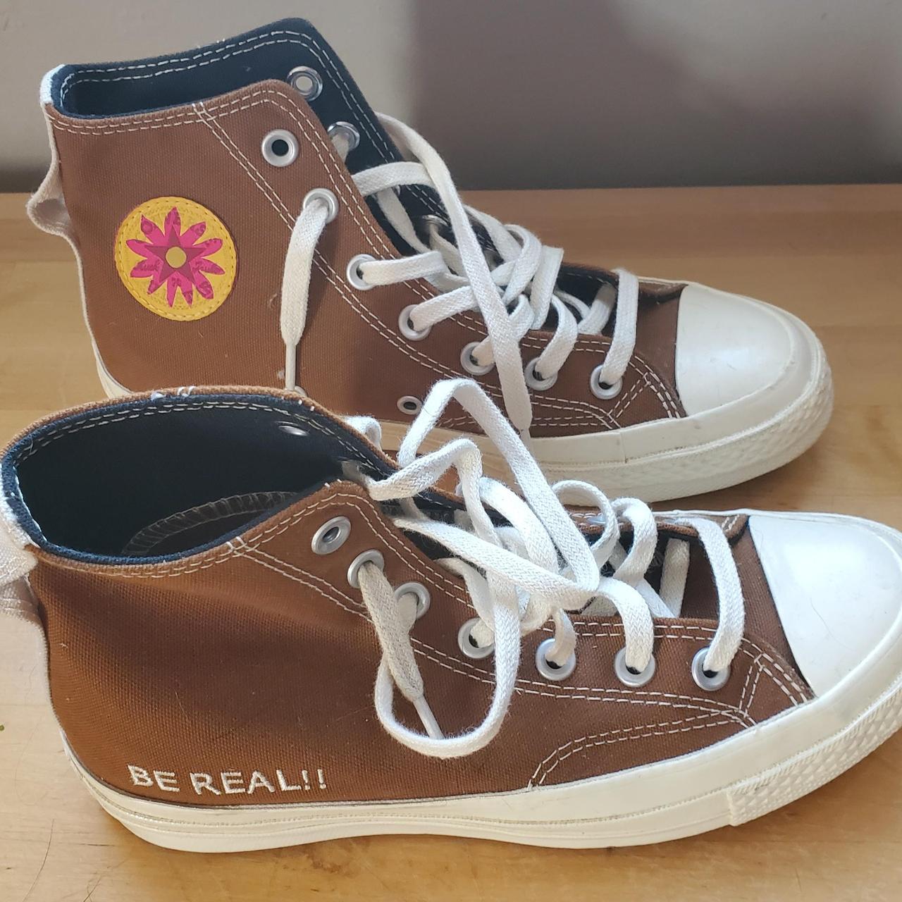 Converse high tops mid platform. Worn once. - Depop