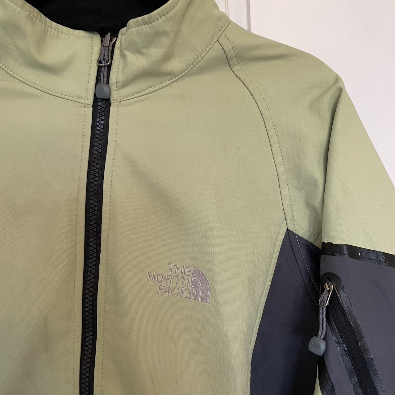 north face green and grey jacket unsure on... - Depop