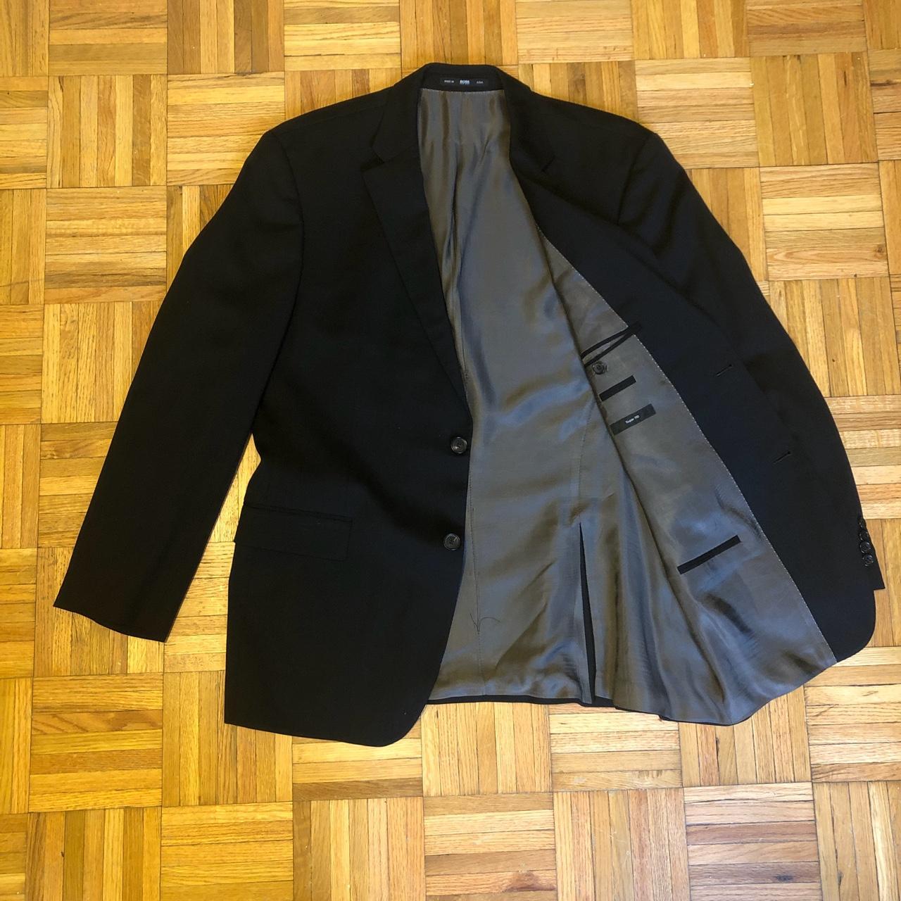 HUGO BOSS Super 110 2-Piece Suit (Black) 44R Made in... - Depop