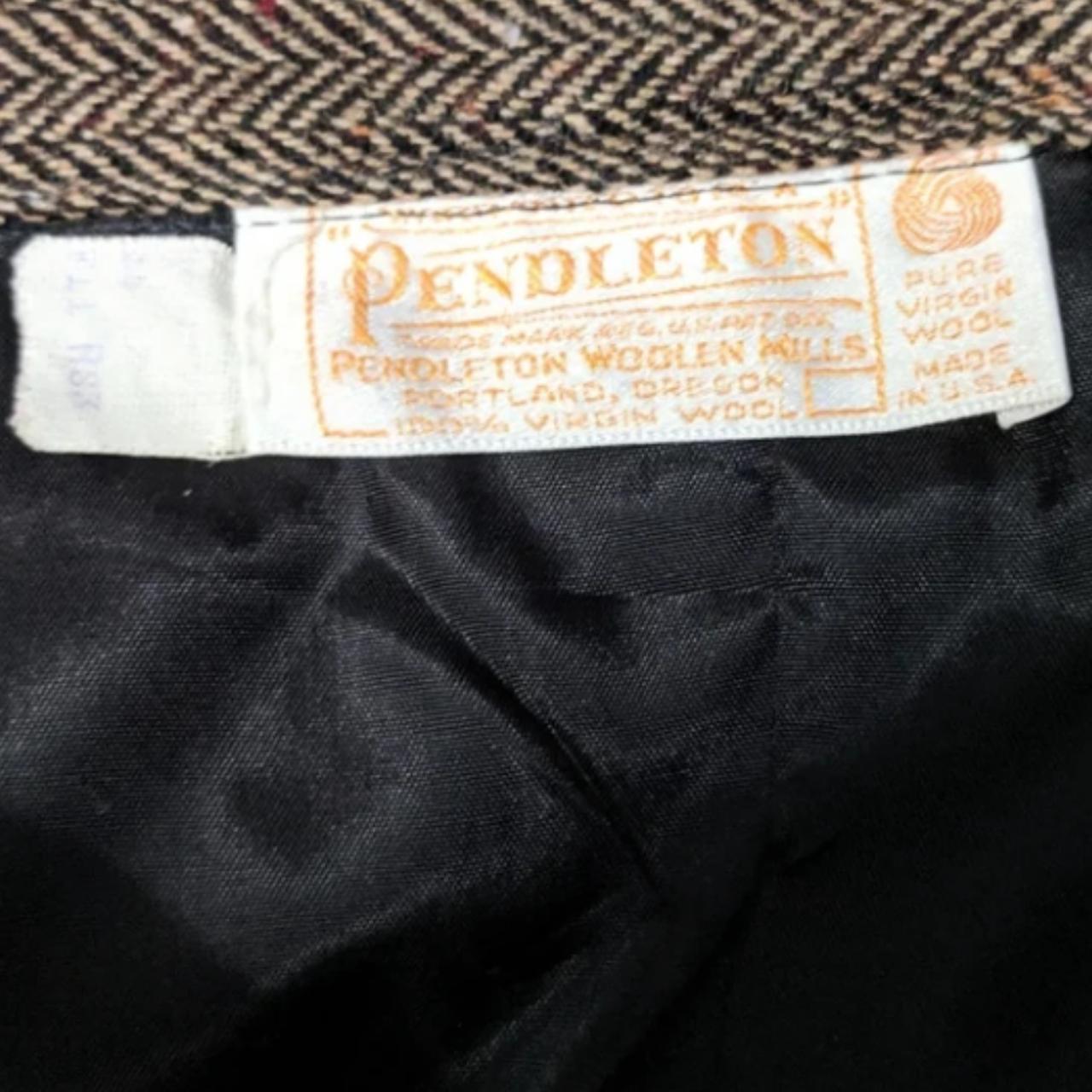 VTG Pendleton Herringbone Tweed Pure Wool Skirt... - Depop