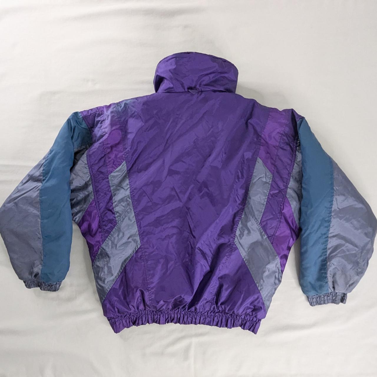 VTG Purple Blue Gray High Neck Puffer Steep Slopes... - Depop