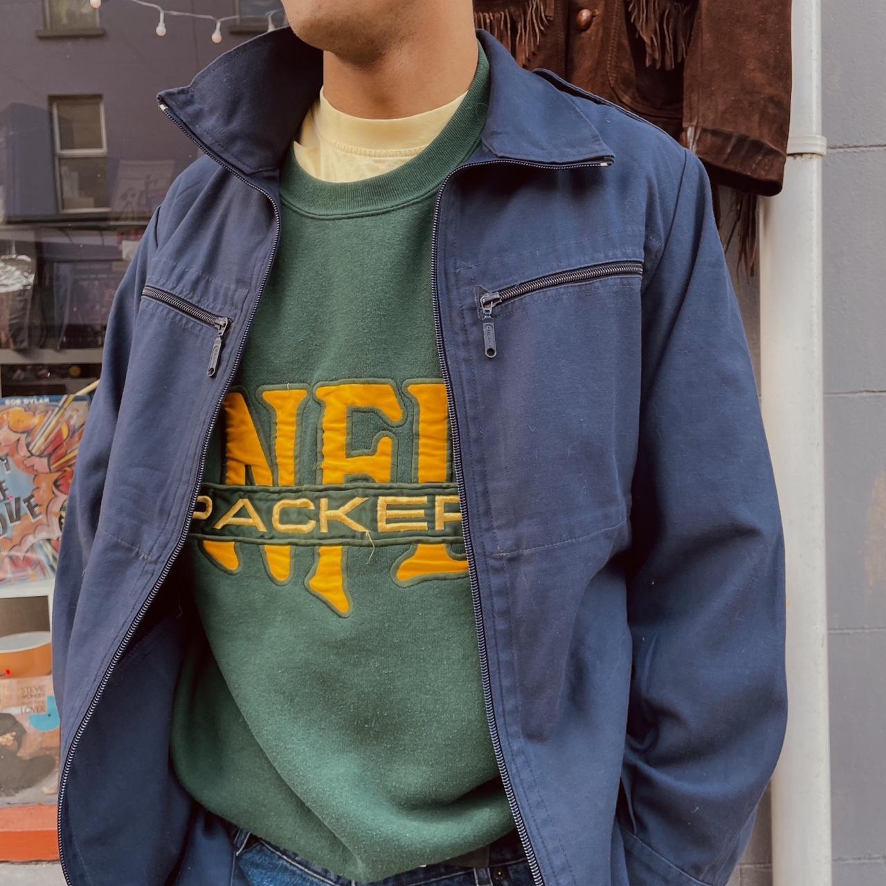 German Military Navy Workwear Jacket Size - Large - Depop