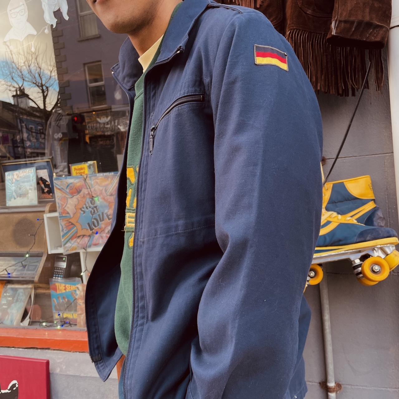 German Military Navy Workwear Jacket Size - Large - Depop