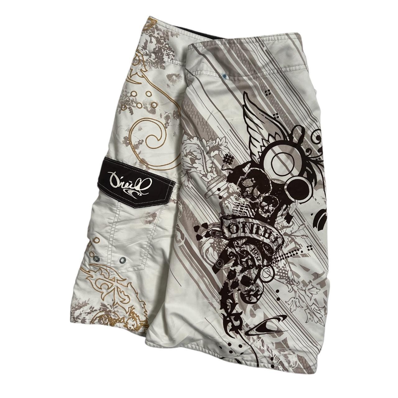 O'Neill Men's White and Brown Shorts | Depop