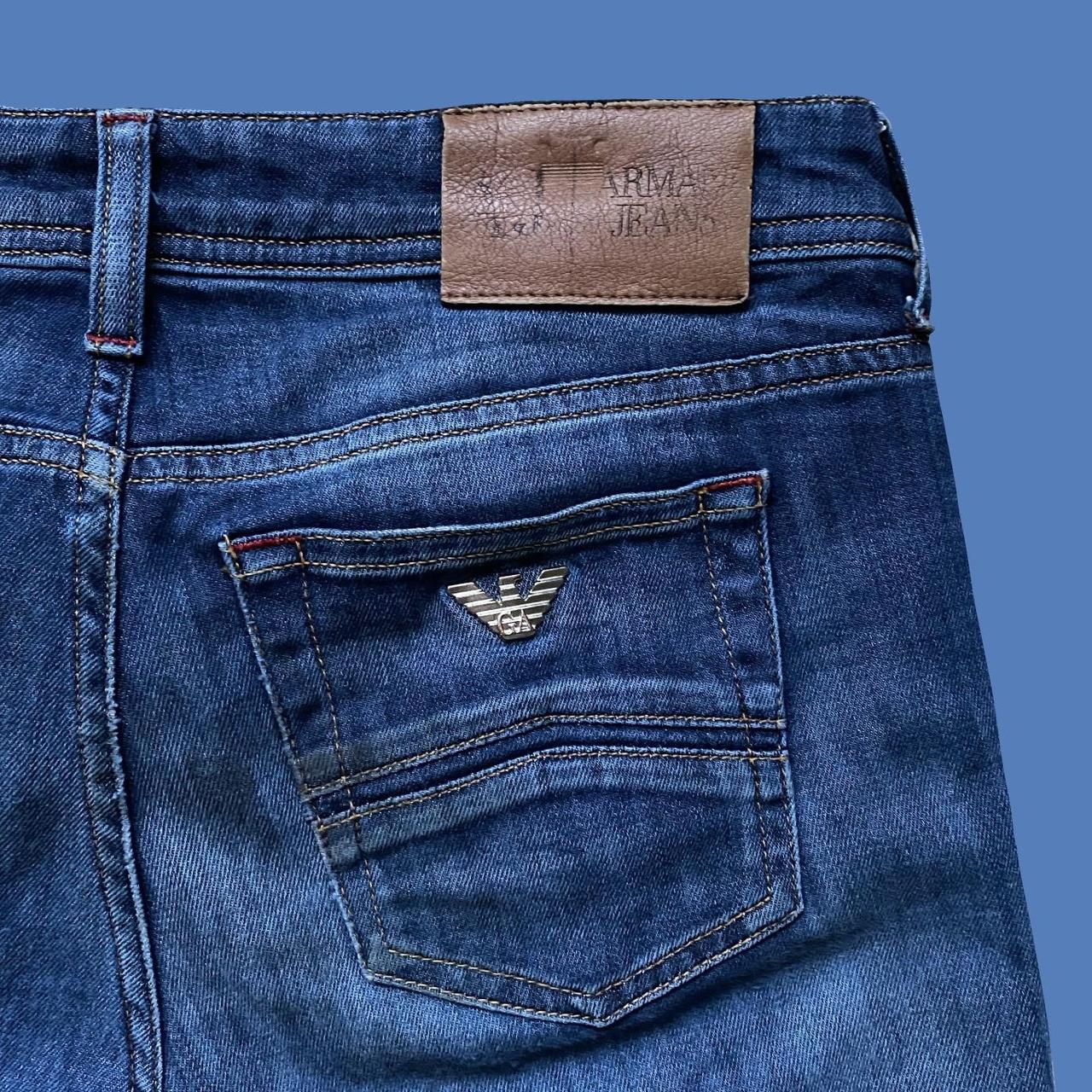 Armani Women's Blue and Navy Jeans | Depop