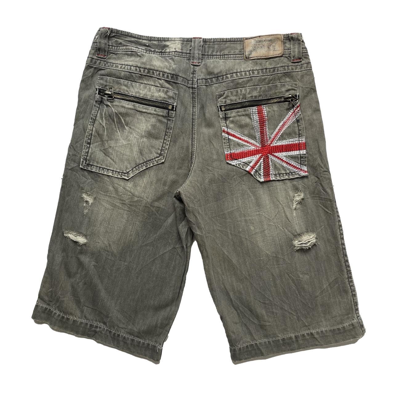 London Jorts - 32” Grunge grey denim shorts with... - Depop