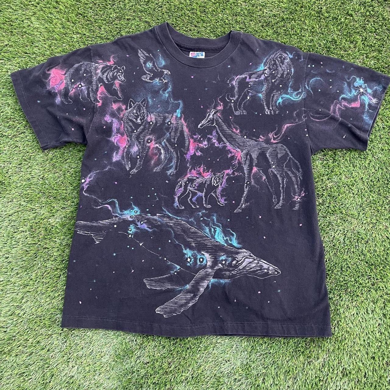 1990s Hanes Animal Star Constellation T-Shirt black... | Depop