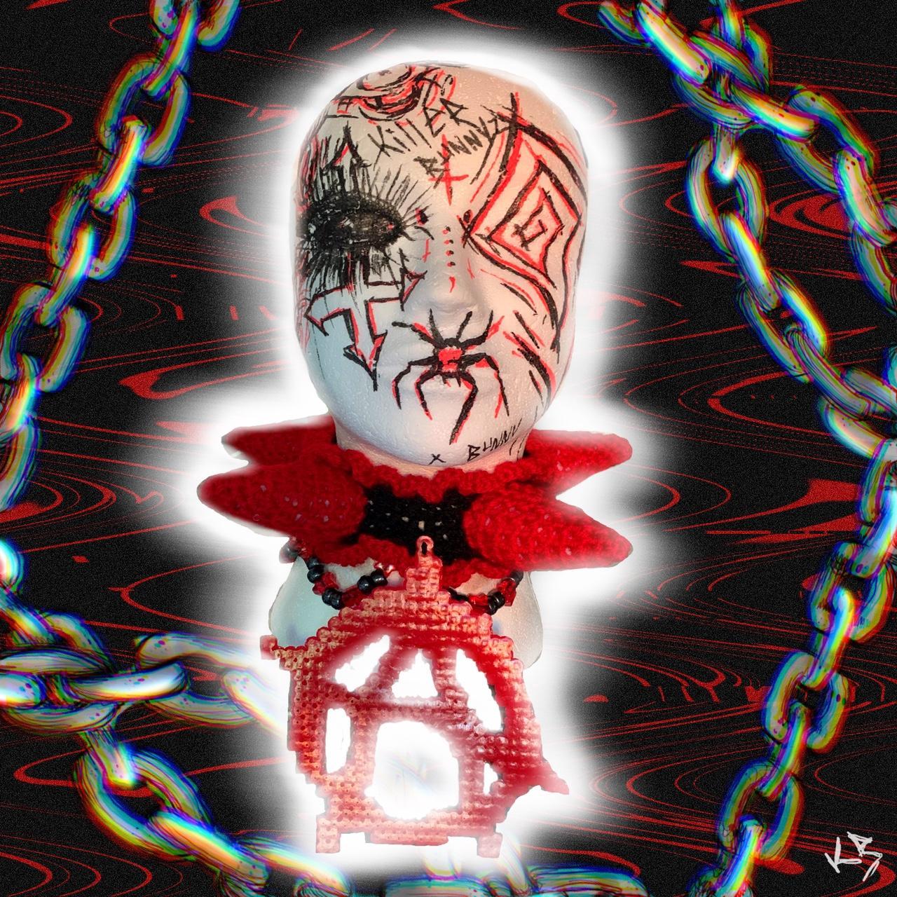 ANARCHY kandi choker ️🧷🖤🔪 crochet choker , plush... - Depop