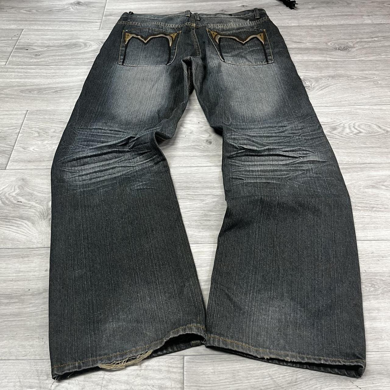 Sick y2k grunge style faded distressed jeans brand... | Depop