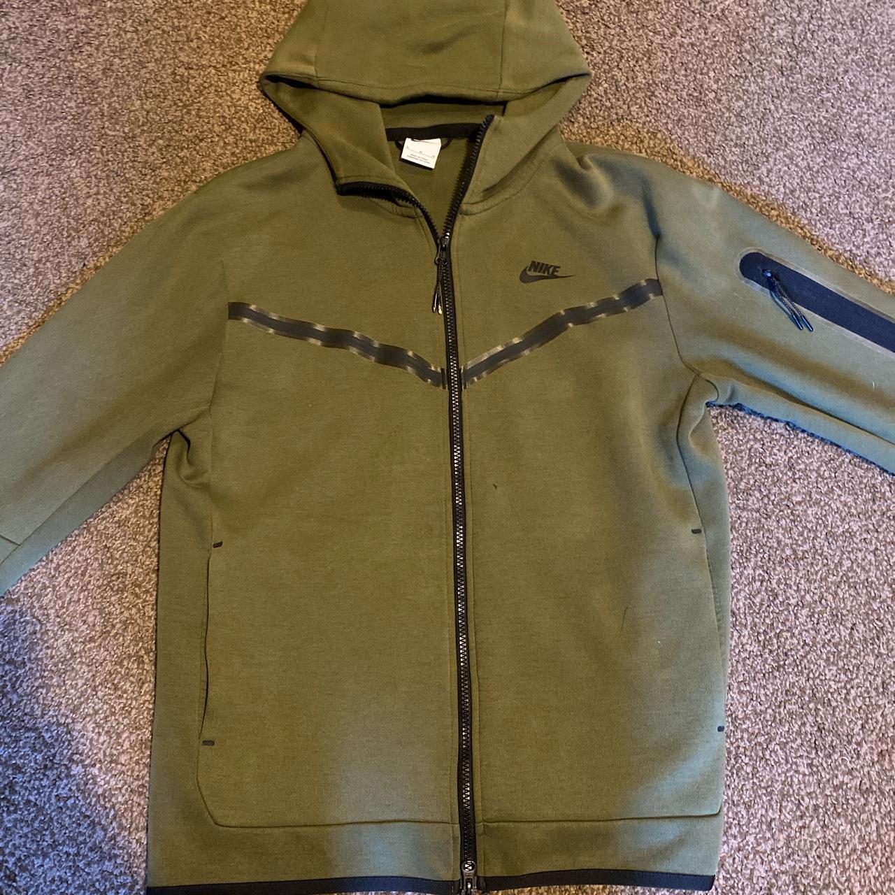 green tech fleece used but still in good condition,... - Depop
