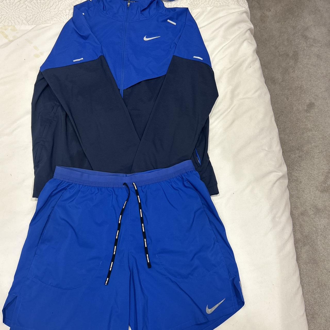 Nike royal blue set Short-M Top-M Jacket-S - Depop