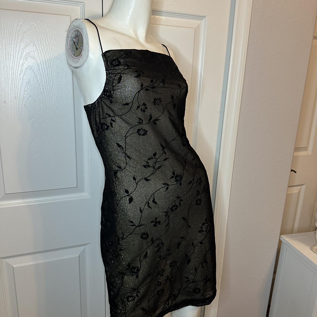 Vintage 90s floral mesh rampage dress. Size... - Depop