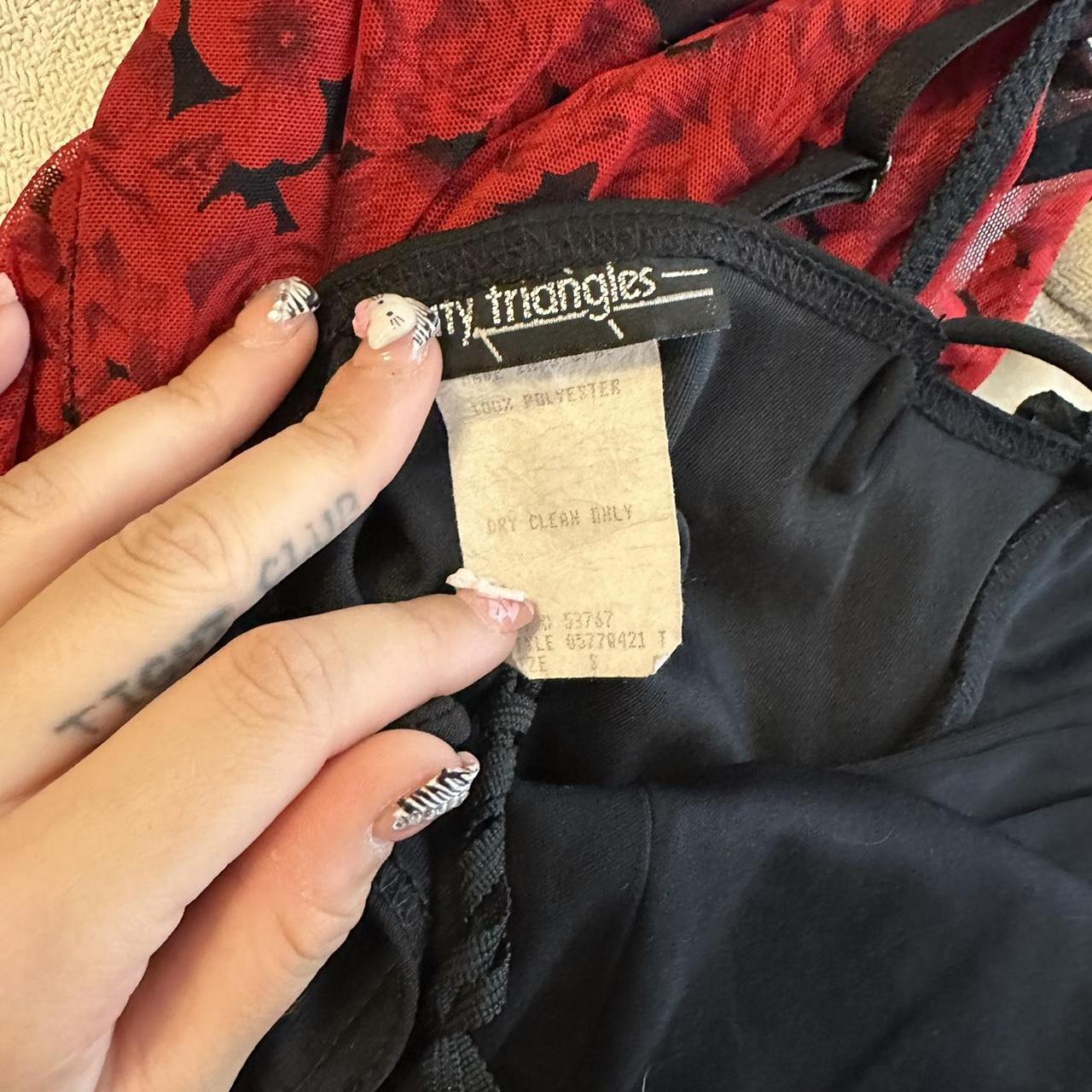 Vintage 90s goth city triangles dress. Size... - Depop