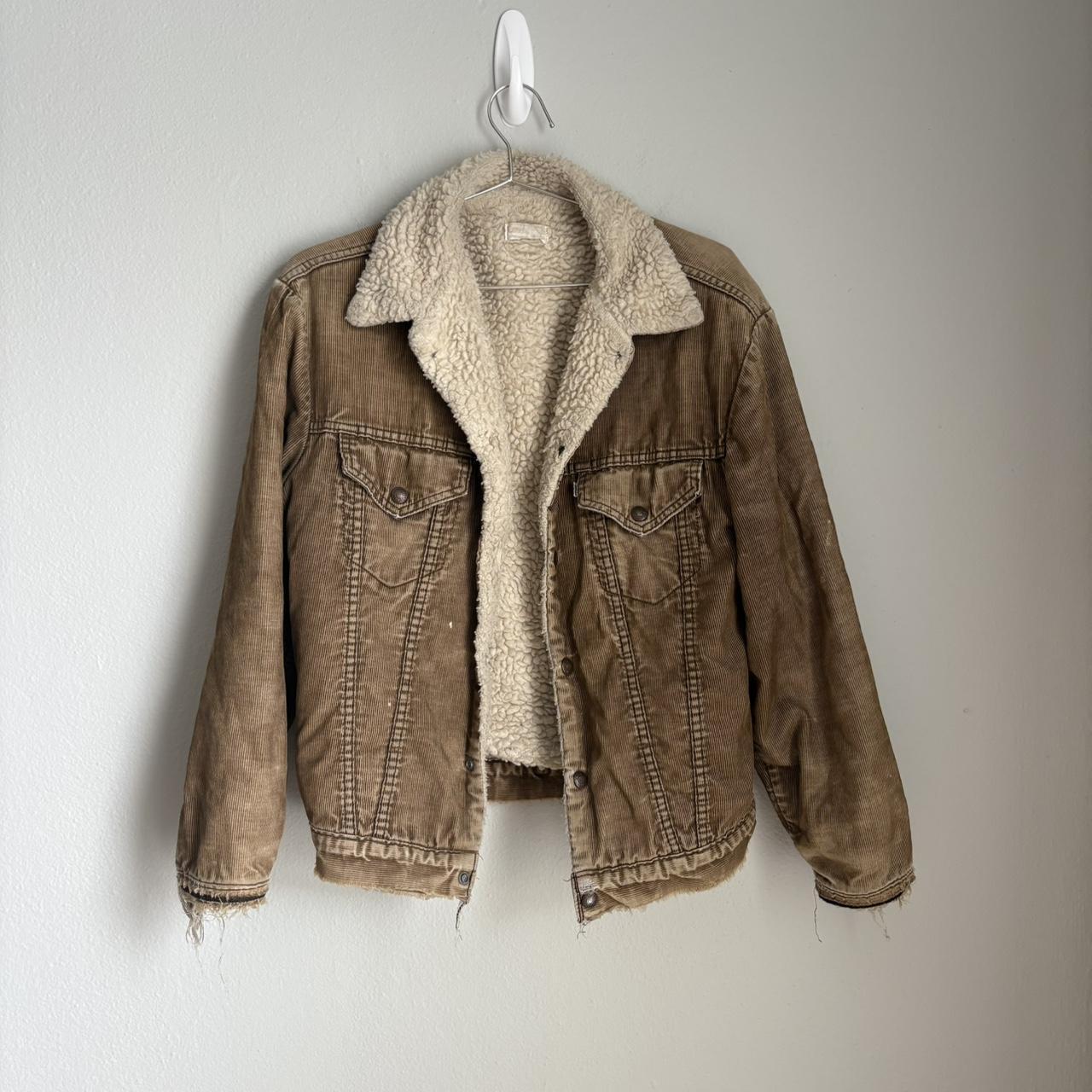Vintage 70s sherpa lined corduroy jacket. Has some... | Depop