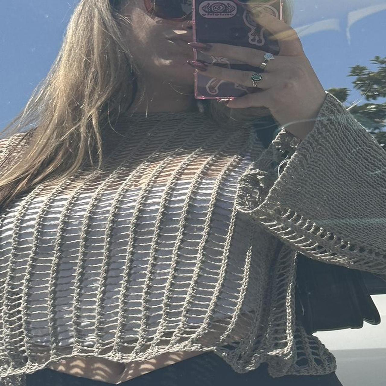 Crochet top!!!!! Soso cute, only worn a few times... - Depop