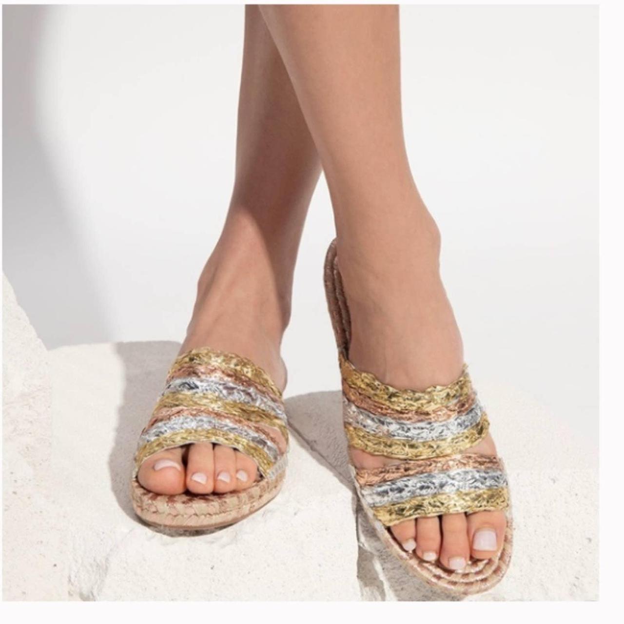 Sophia Webster Ines Metallic Espadrille Sandal... - Depop