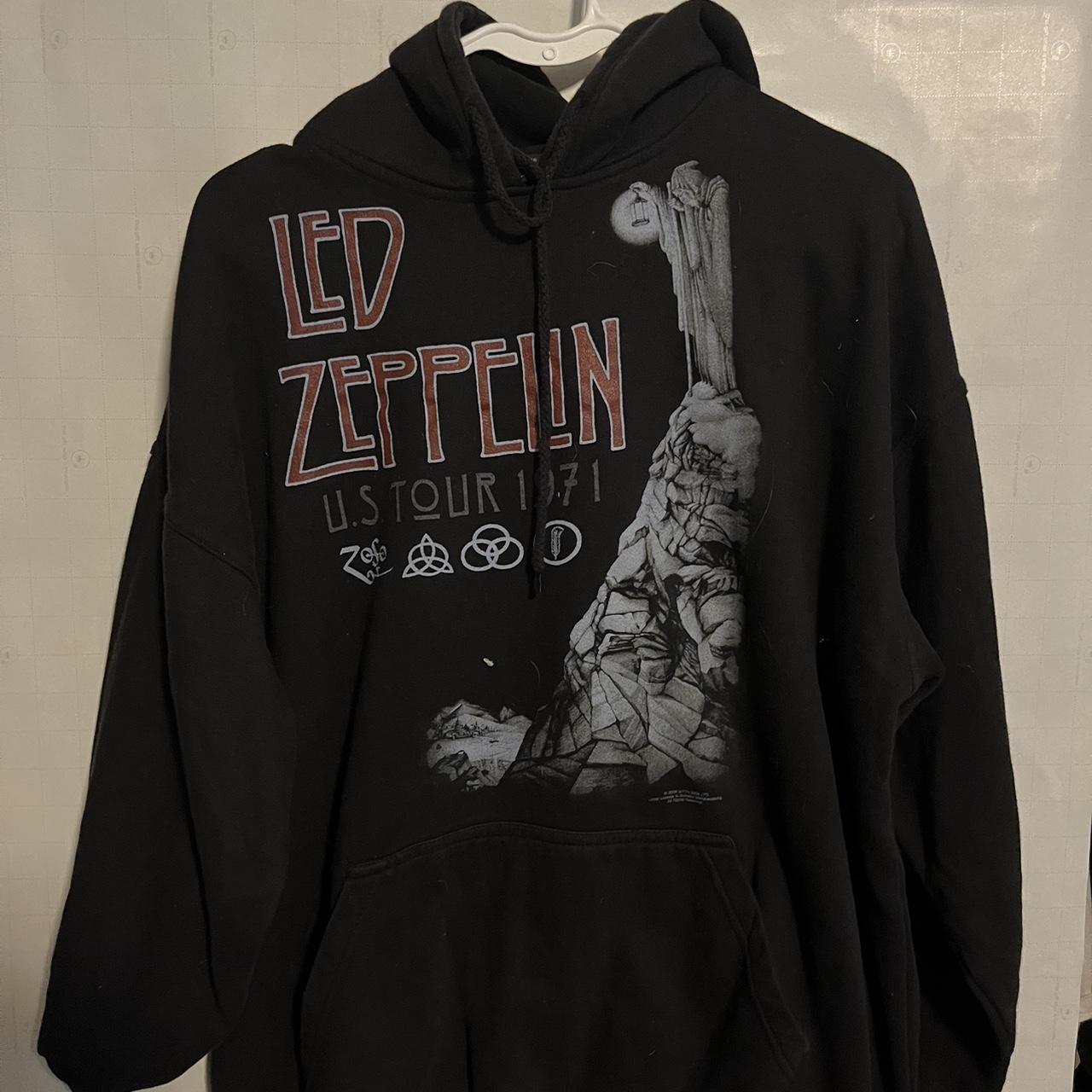 Led Zeppelin black and white hoodie #LedZeppelin 2008 - Depop