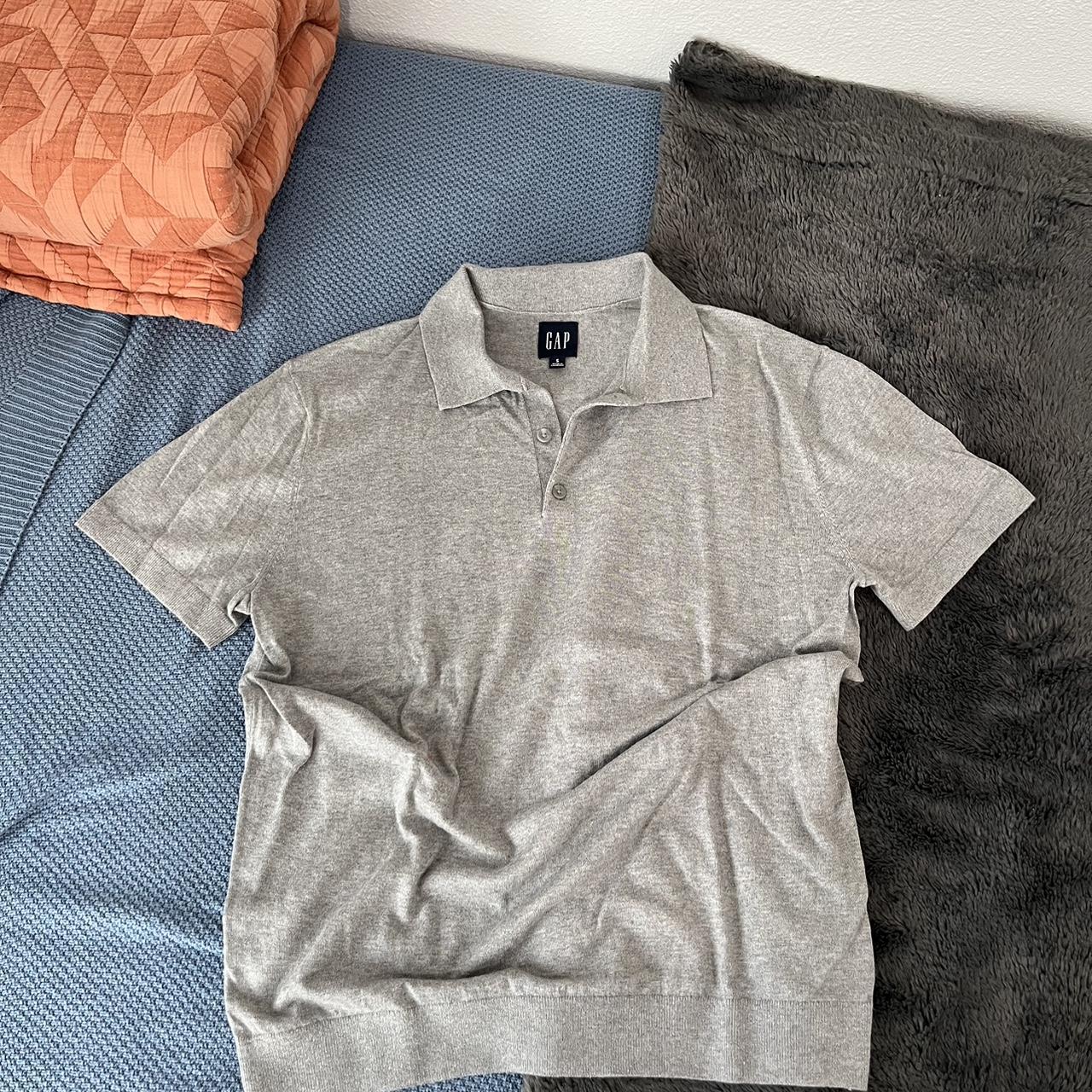 grey Gap collared knit shirt. never worn - Depop