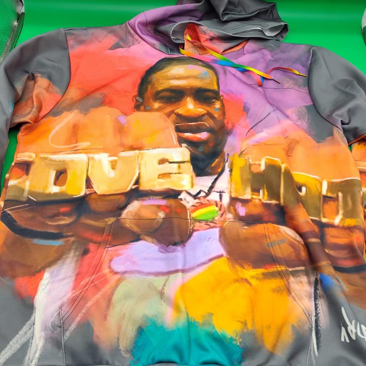 #GEORGE FLOYD HOODIE SIZE 3X - Depop