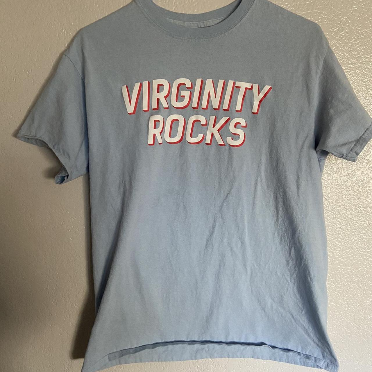 virginity rocks tee by danny duncan m/medium worn... - Depop