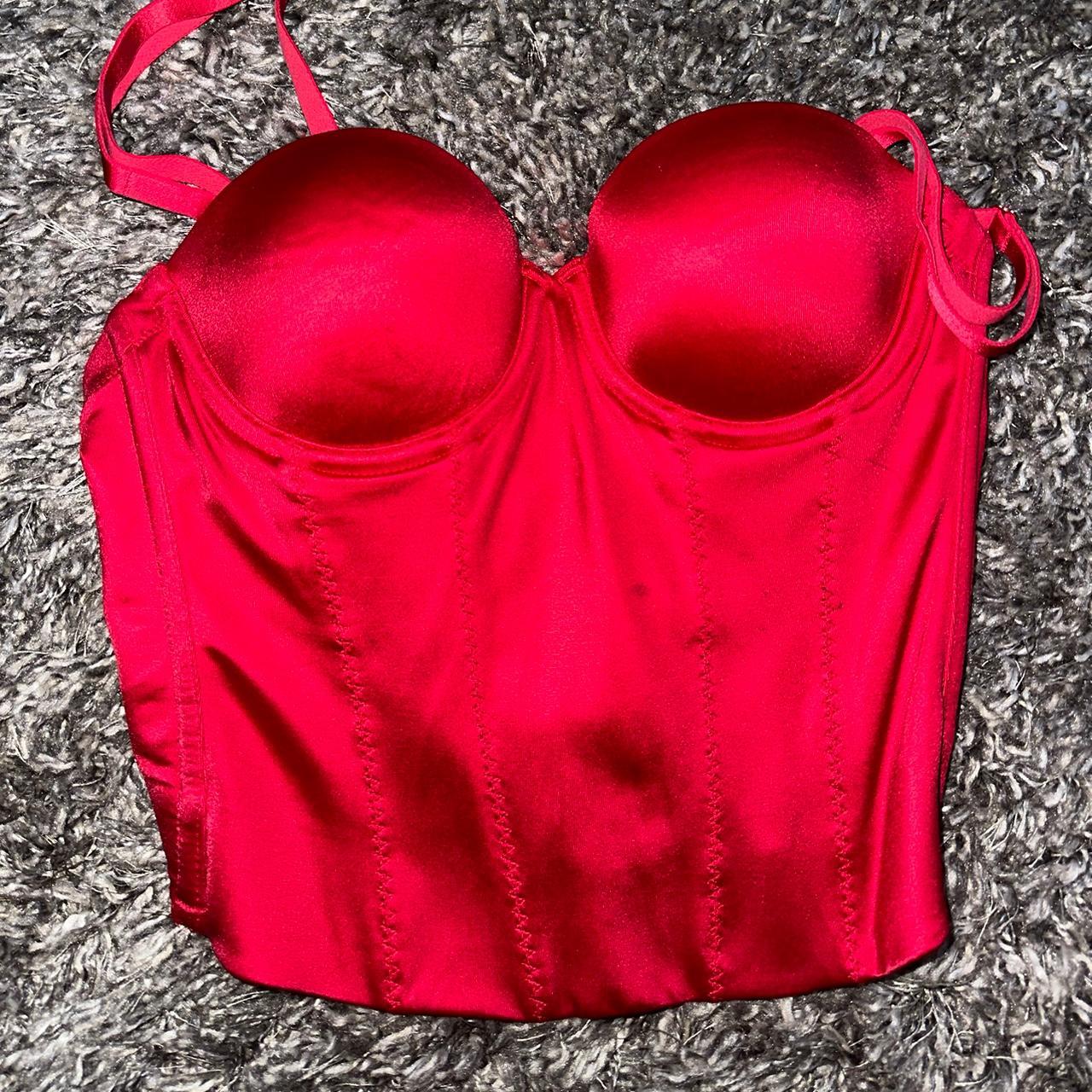 34B red corset #victoriasecret adjustable straps &... | Depop
