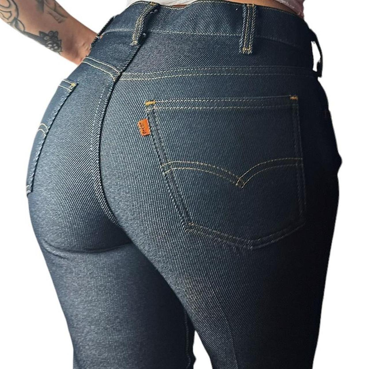 Vintage 1970s Orange tab Levi’s Ments pants in a... - Depop