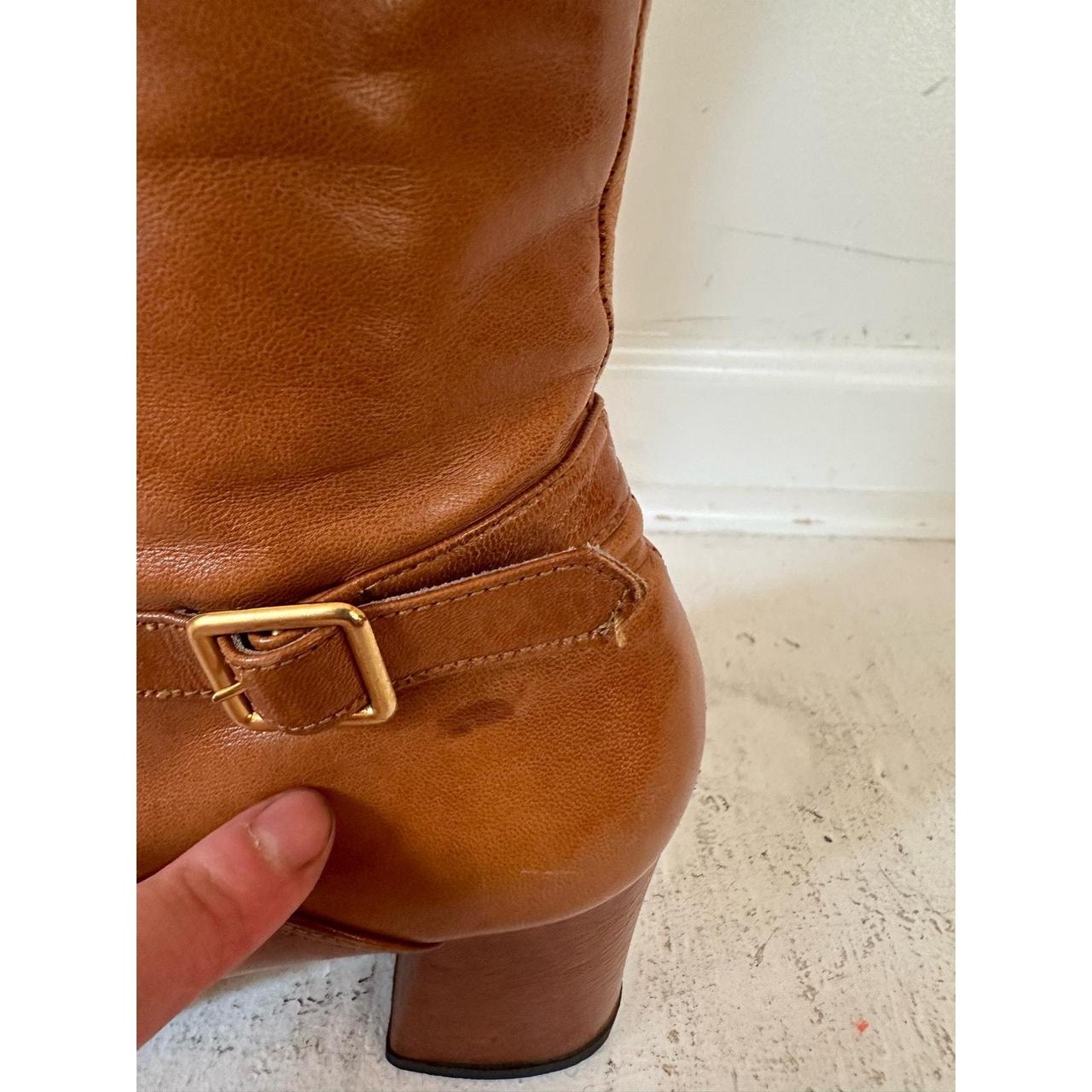 Boot drop!! Caramel studded leather gogo boot By... - Depop