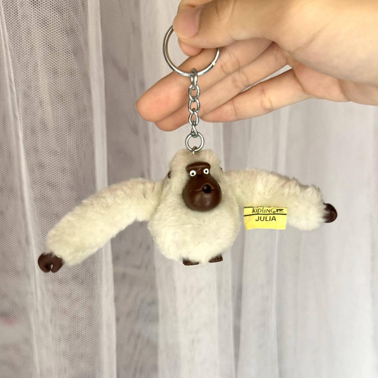 vintage off white kipling monkey plush keychain... - Depop