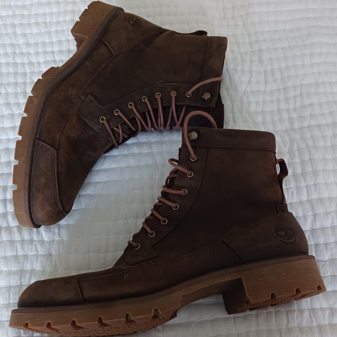 Timberland Men's leather boots, brown, size 11 in EUC. - Depop