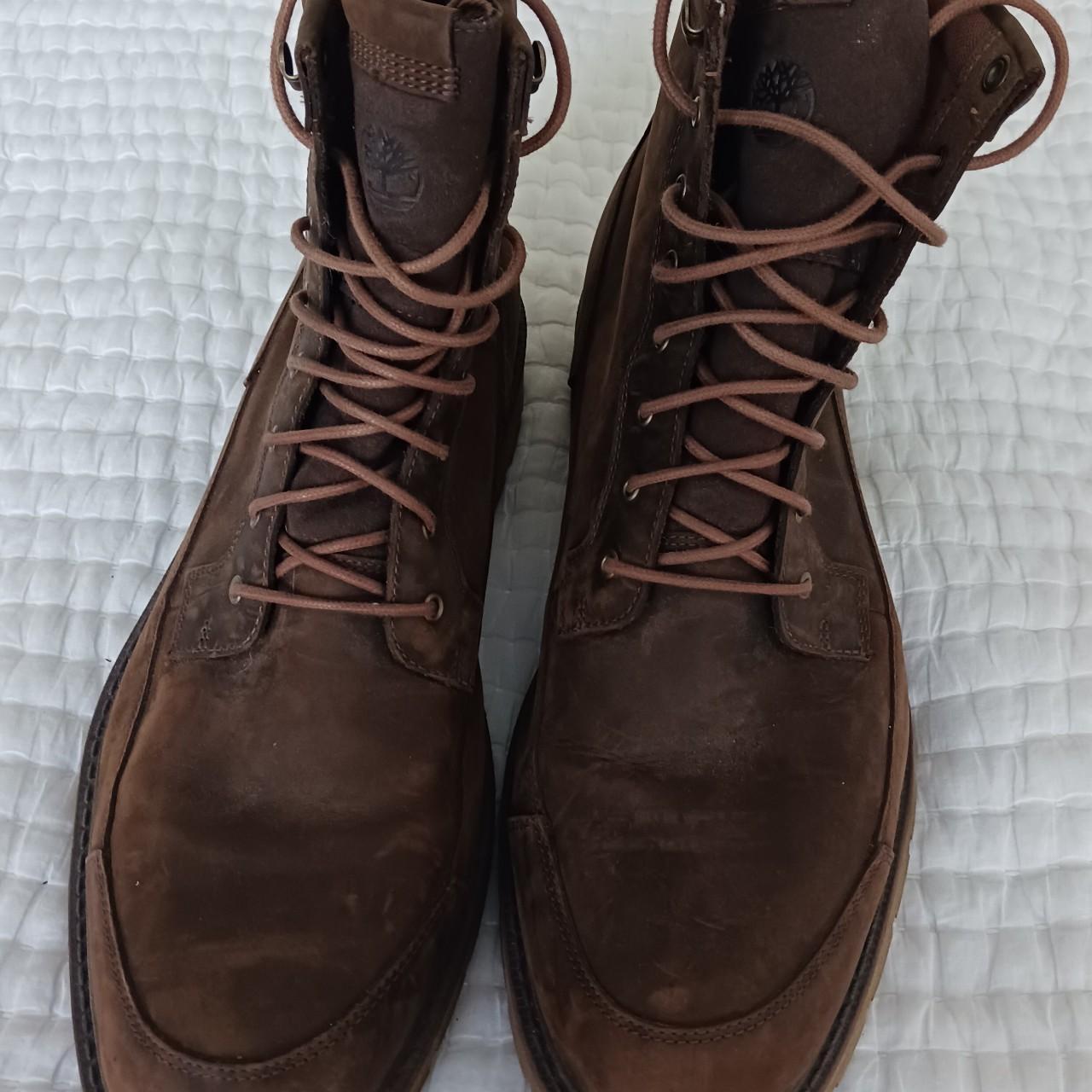 Timberland Men's leather boots, brown, size 11 in EUC. - Depop