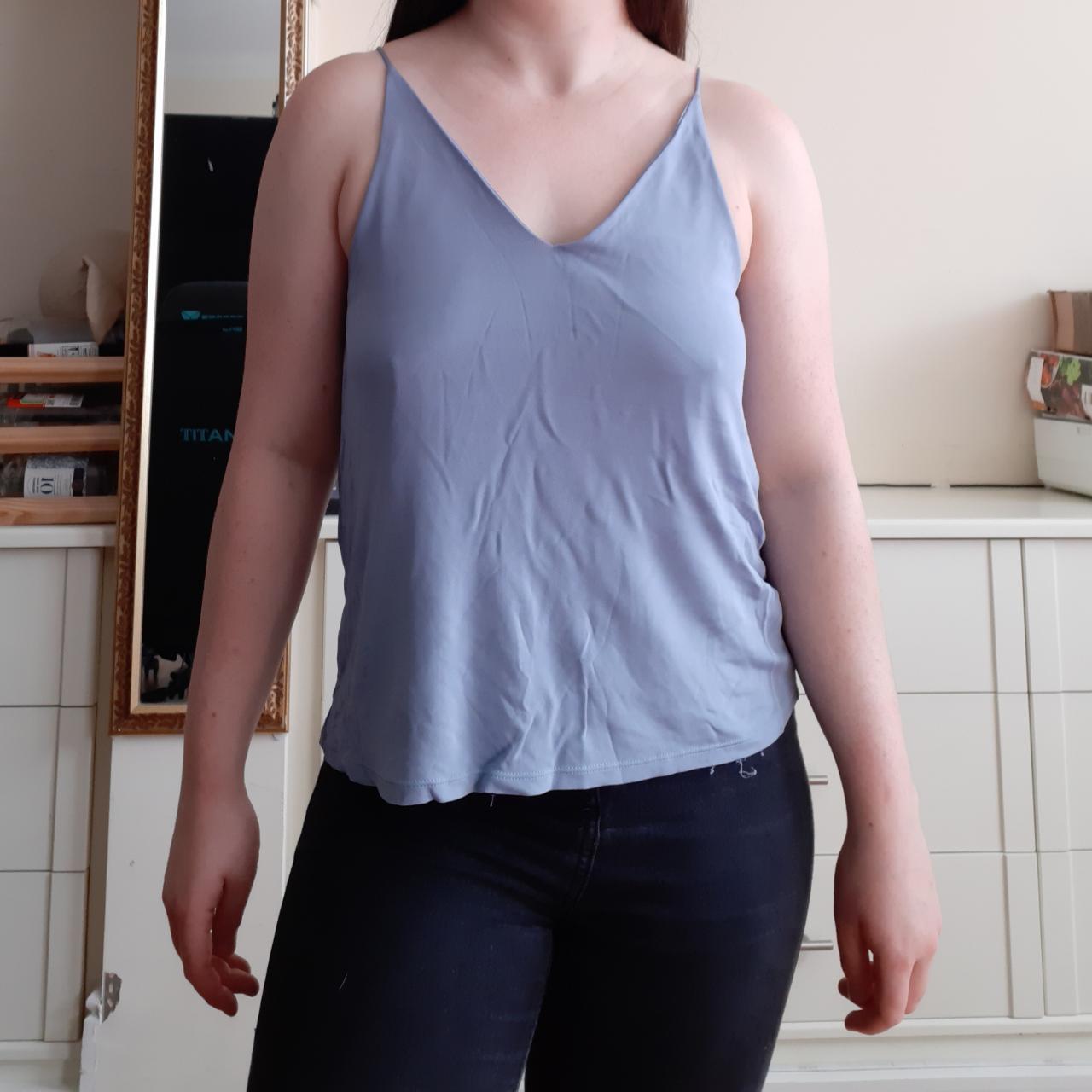 Baby blue v neck cami top ️🌍Moving abroad at the... - Depop
